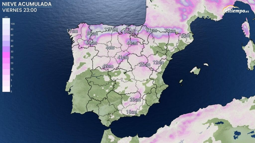 Frío polar en España: ¿Dónde y cuánto va a nevar? | Eltiempo.es