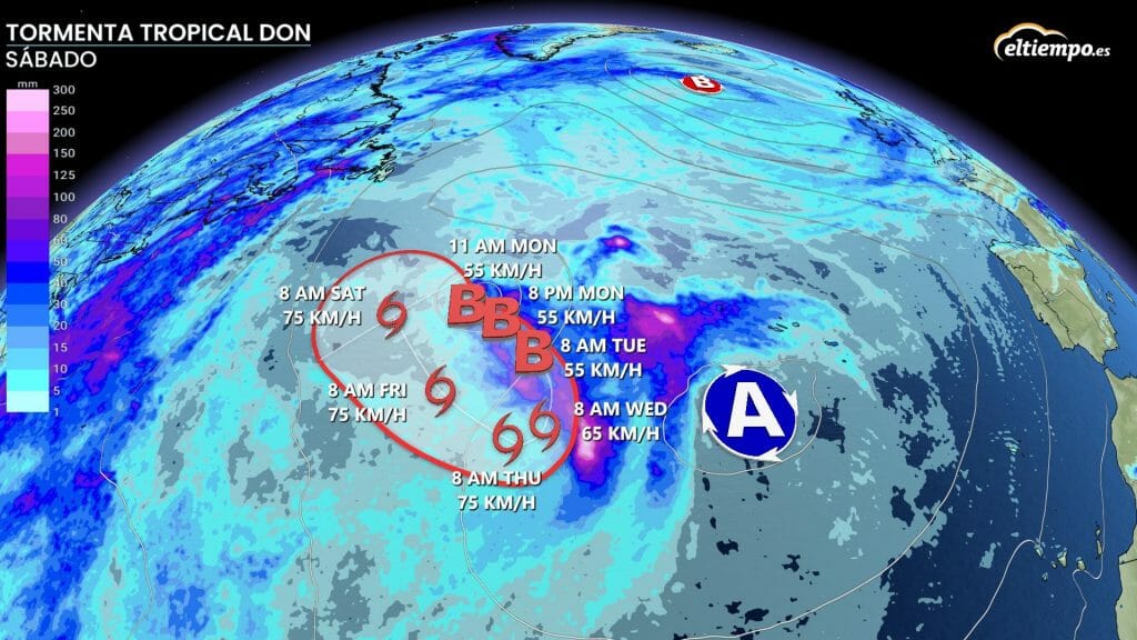 De depresión subtropical a tormenta tropical: así evolucionará Don ...