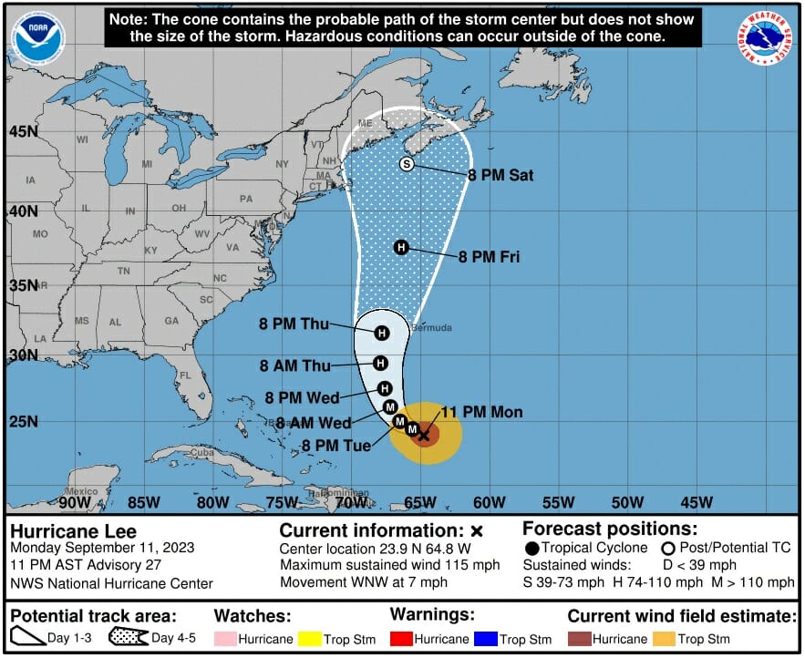 El huracán Lee sigue cogiendo fuerza en el Atlántico. ¿Afectará a EEUU ...