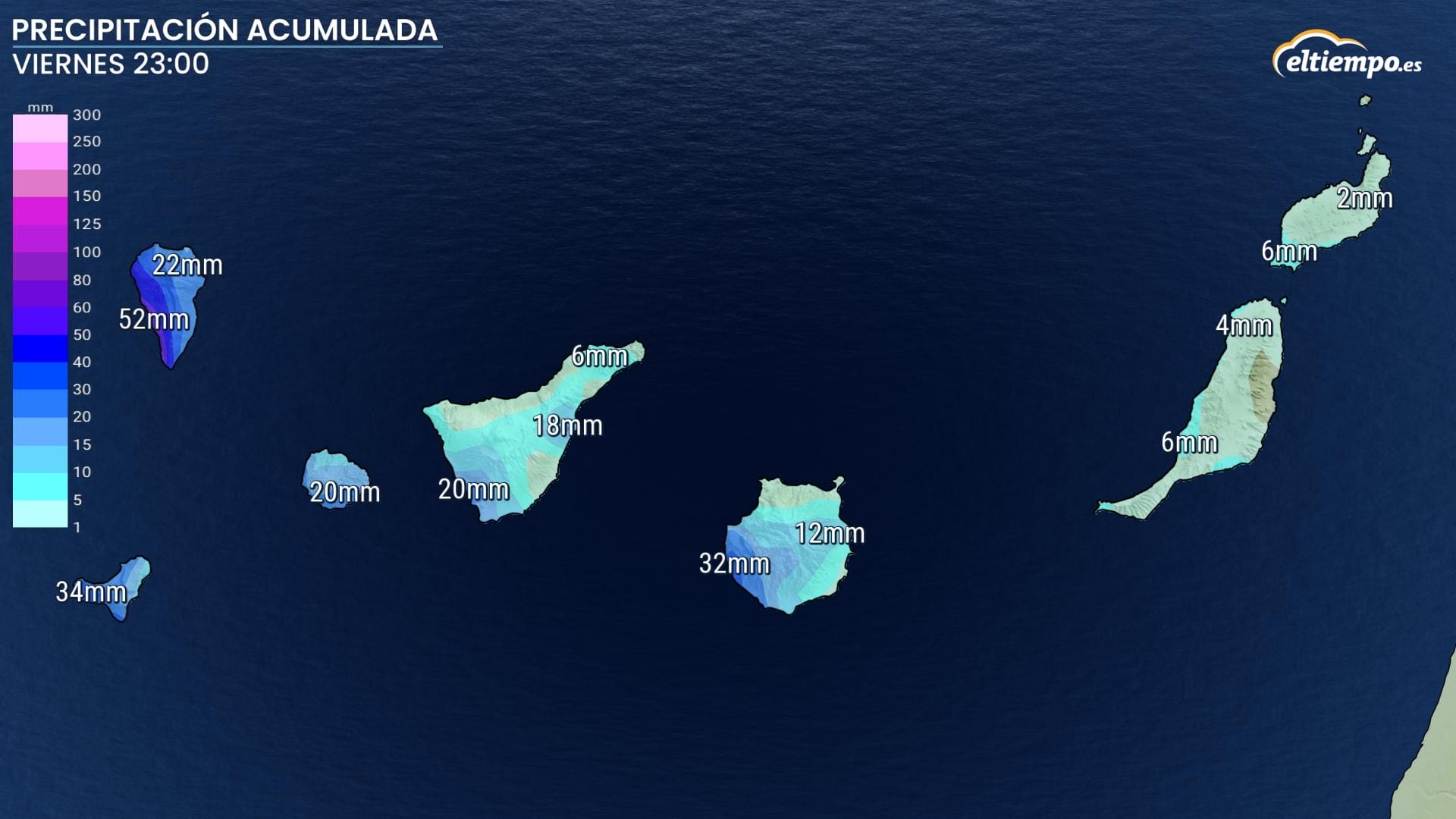 Una borrasca dejará en Canarias lluvias fuertes y hasta 50 mm | Eltiempo.es