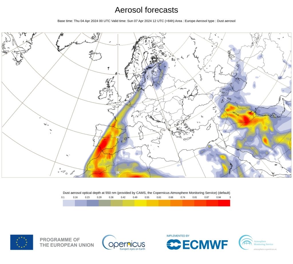 Una enorme lengua de calima se «come» España este fin de semana ...