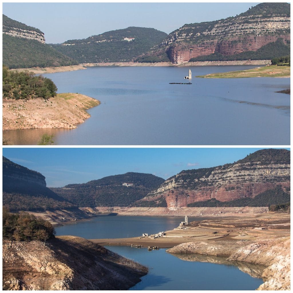 Las fotos del antes y después del pantano de Sau tras las lluvias ...