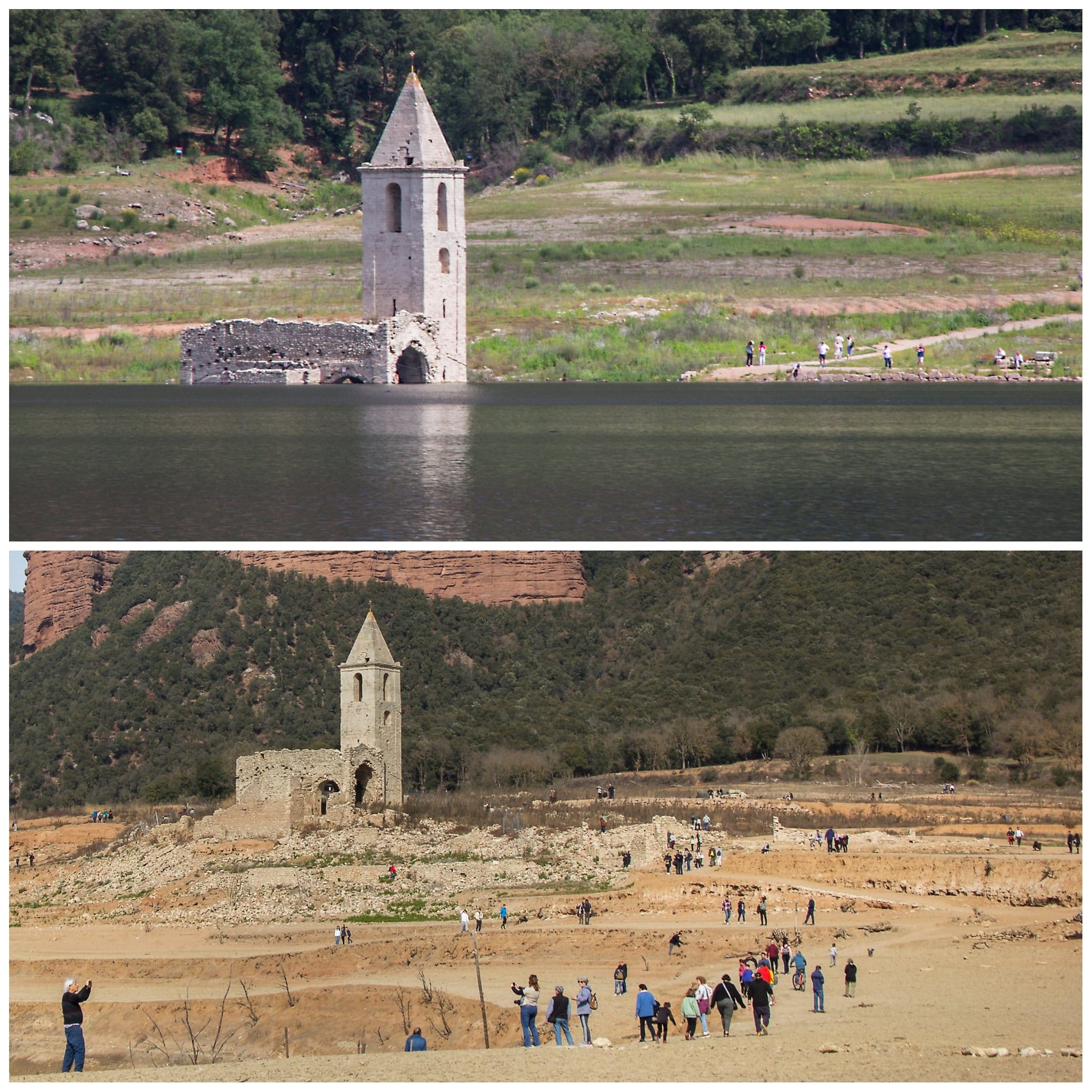 Las fotos del antes y después del pantano de Sau tras las lluvias ...