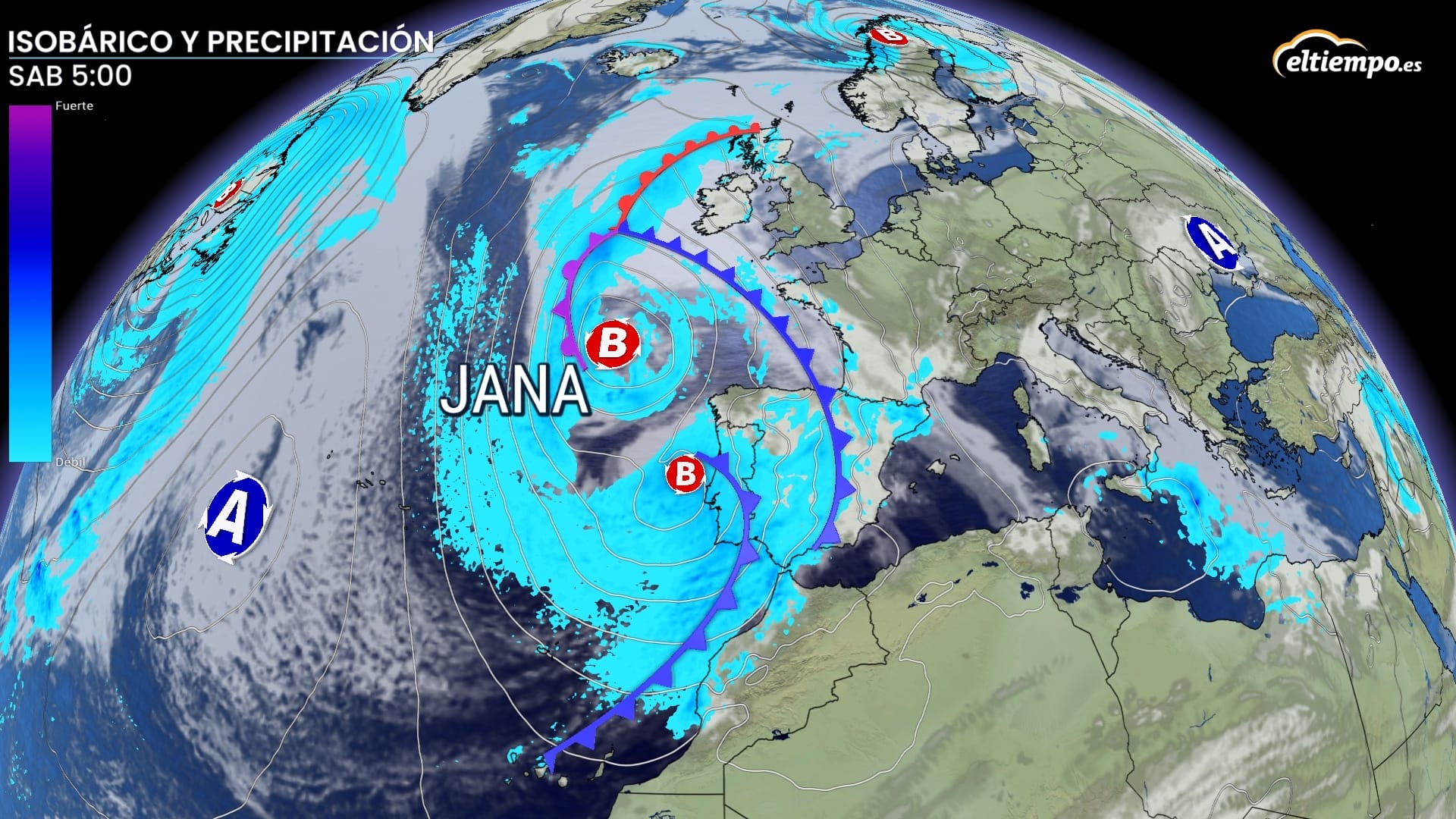 Última hora borrasca Jana: fuerte temporal de lluvia, nieve y viento ...