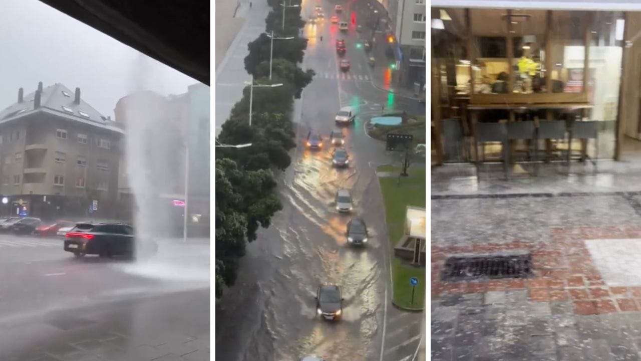 Tromba de agua y granizo en A Coruña: la borrasca deja fuertes ...