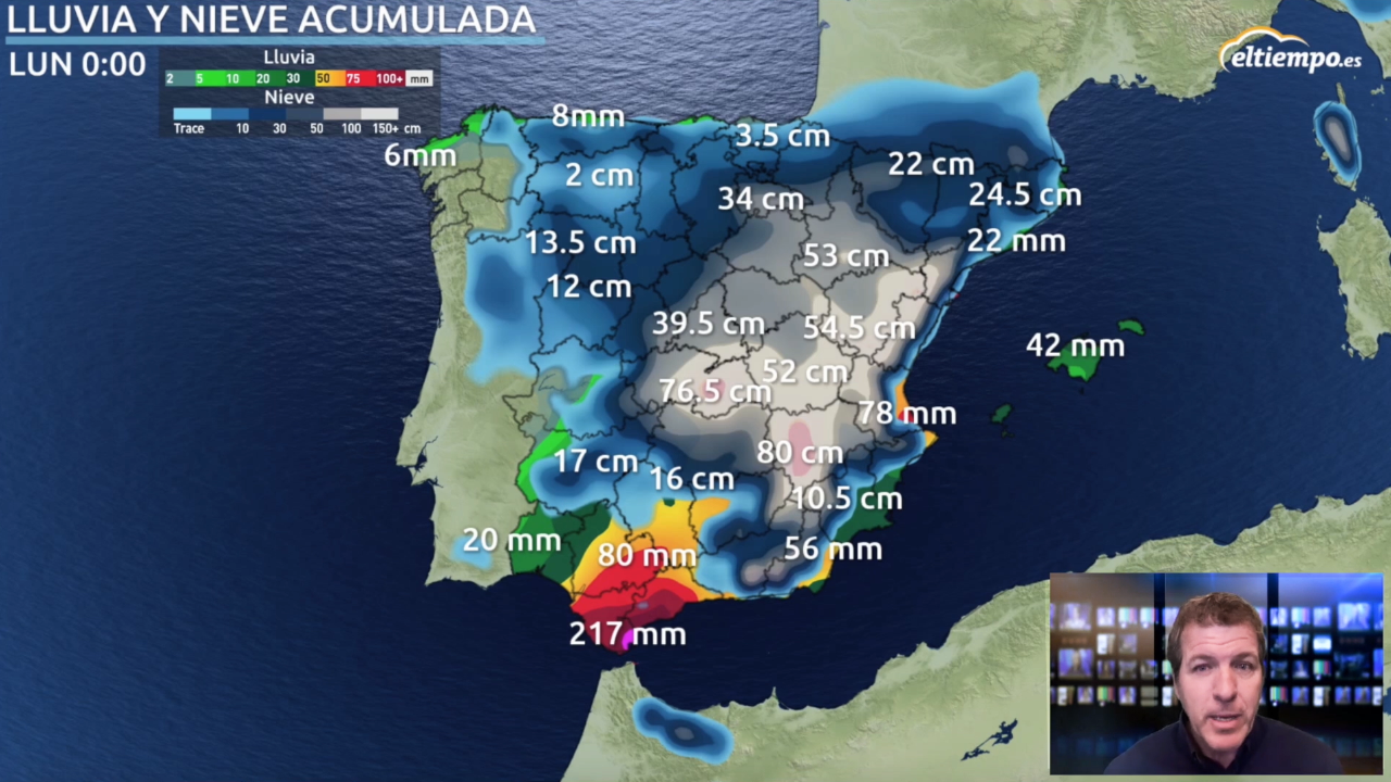 La borrasca Filomena trae abundante agua y nieve para este fin de...